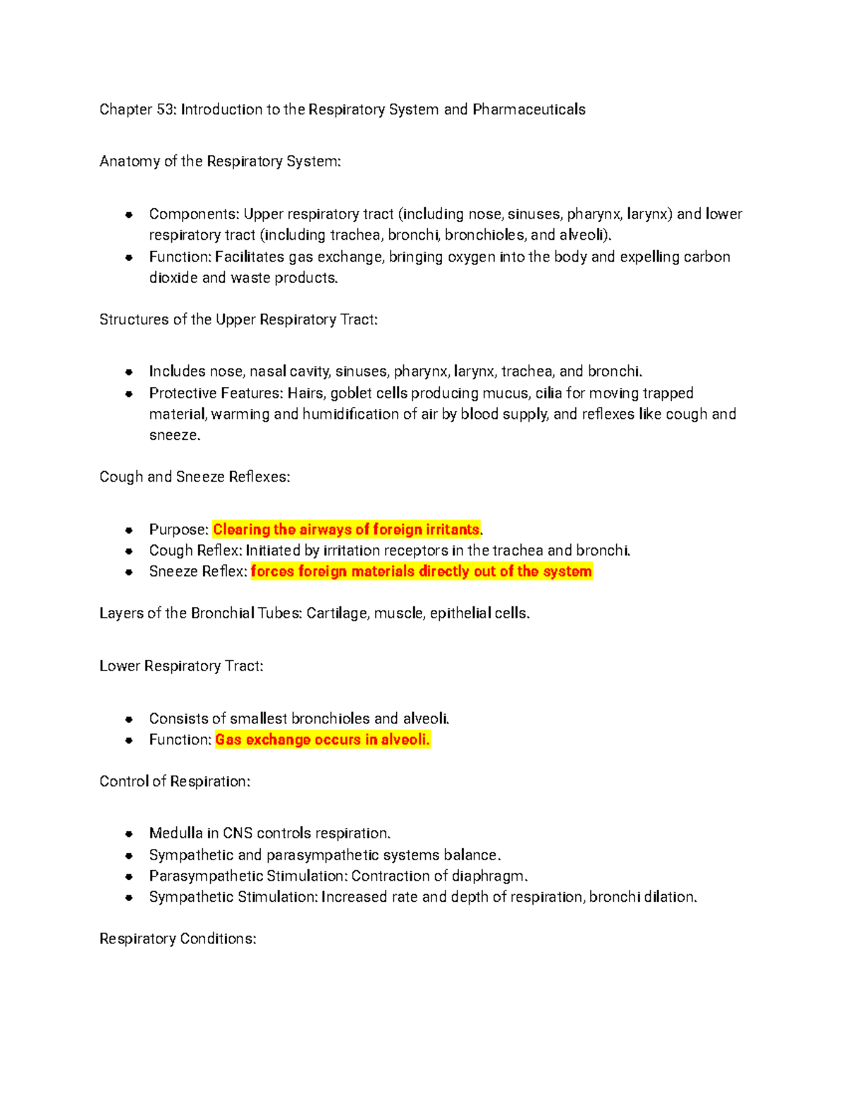 Chapter 53: Overview of the Respiratory System and Related ...
