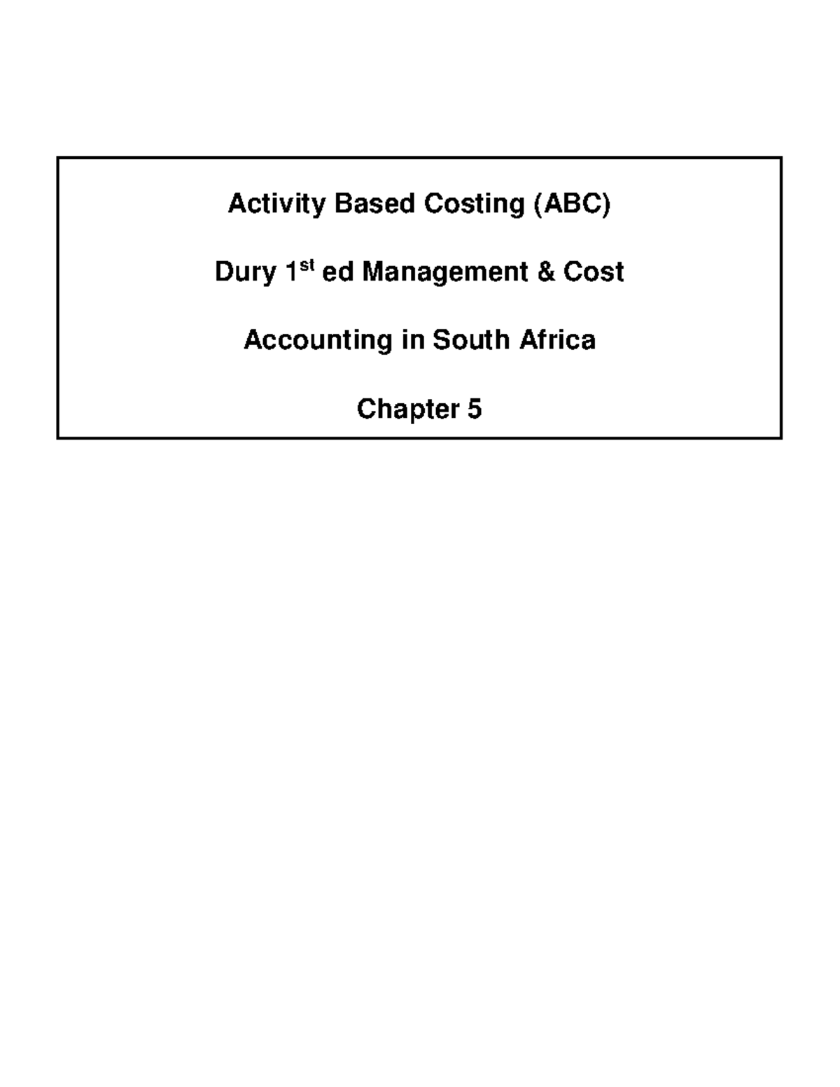 ABC Notes 2025: Understanding Activity Based Costing in Management ...