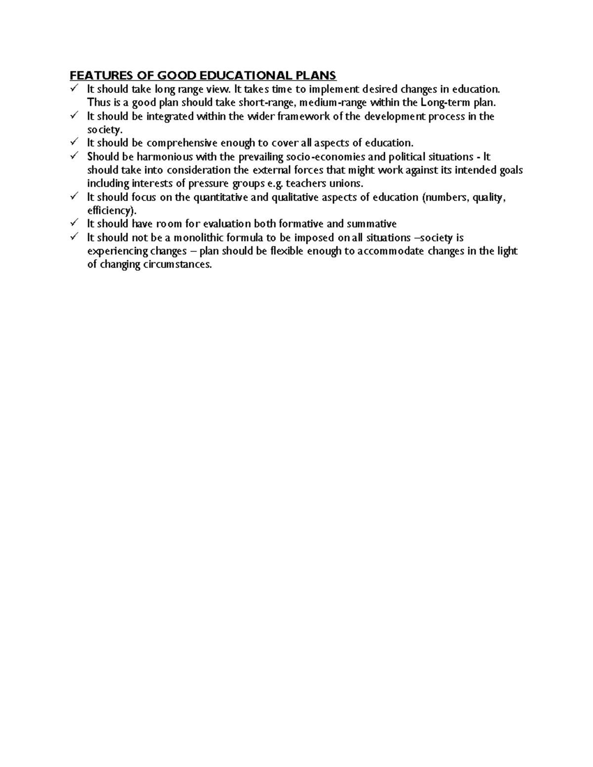 6 Key Features of Effective Educational Plans - Studocu
