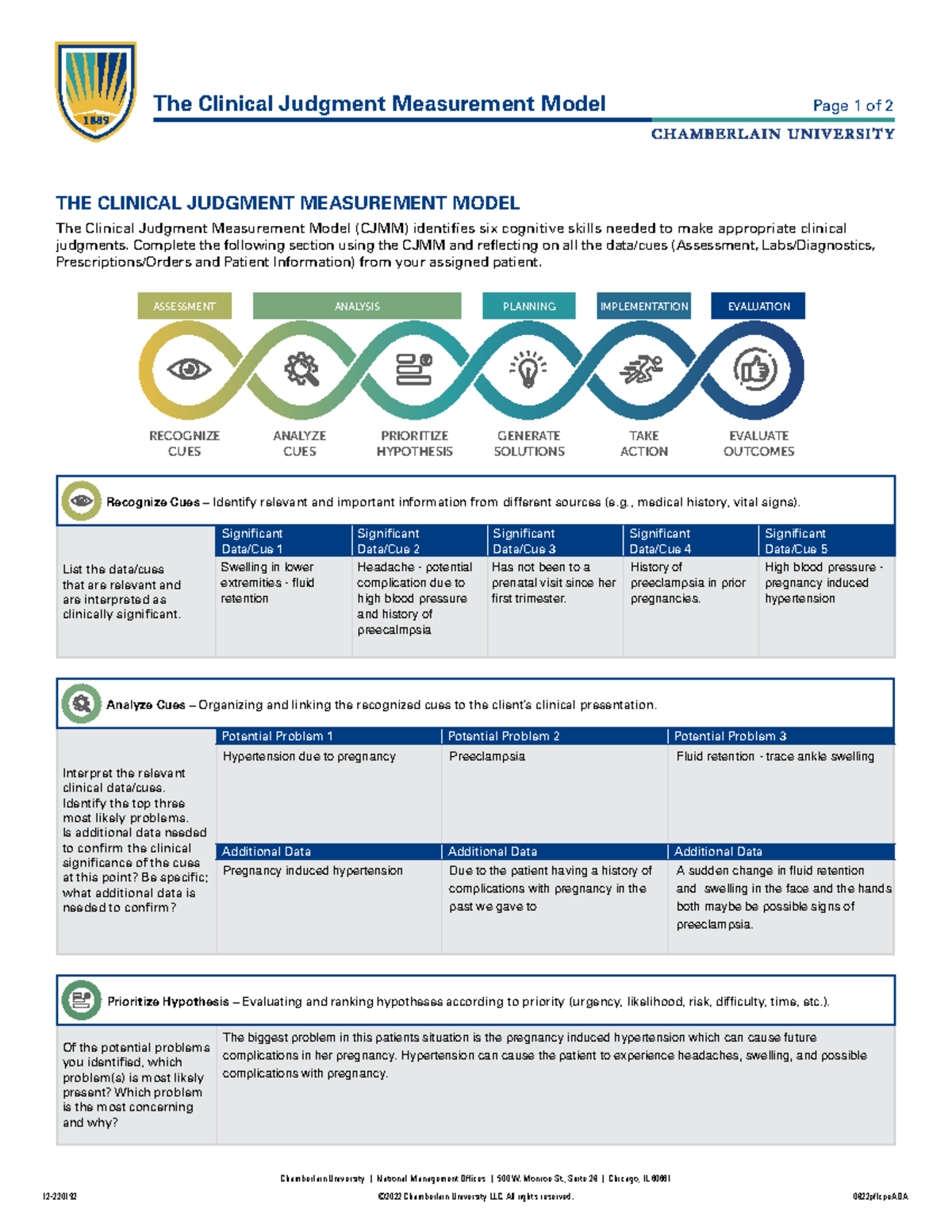 Clinical Judgment Measurement Model for NR327: Complete Worksheet Guide ...