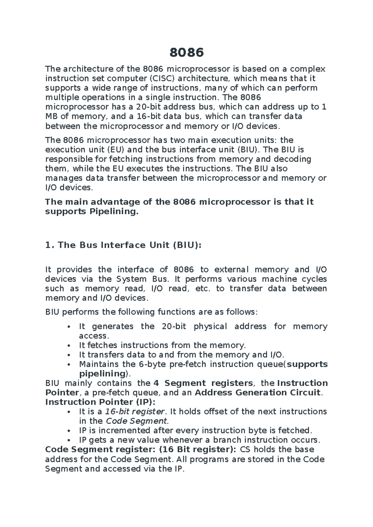 8086 Microprocessor Architecture: Key Components & Functions Explained ...