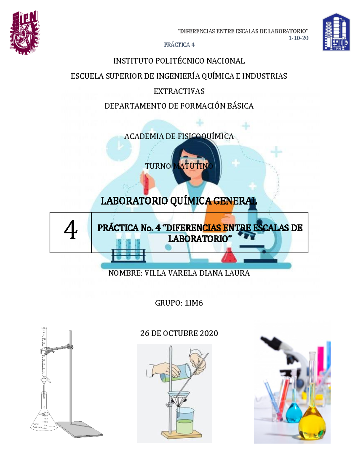 Practica No.4 (Diferencia entre Escalas de Laboratorio) ESIQIE - 1- 10 ...