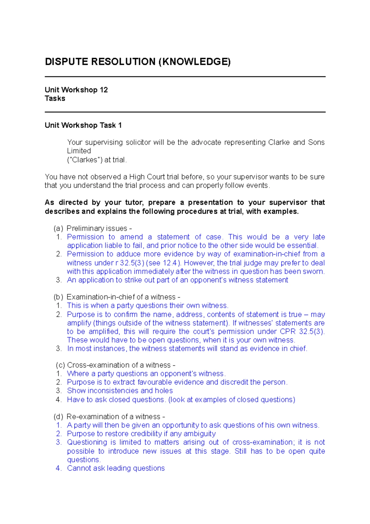 Completed TR1 Form exemplar - Any parts of the form that are not typed ...