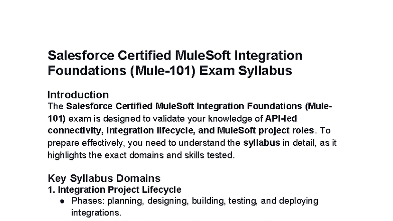 Salesforce Certified MuleSoft Integration Foundations (Mule-101) Exam ...