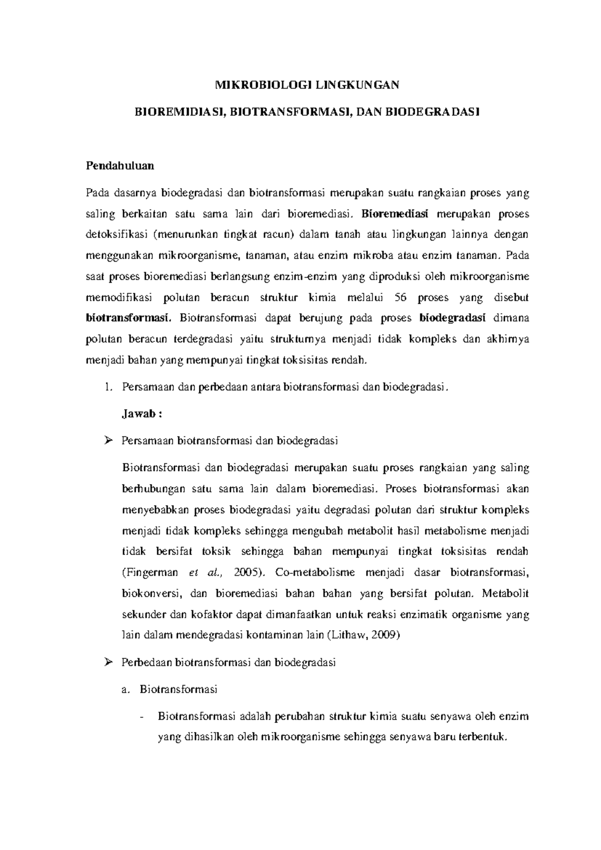 Bioremediasi, Biotransformasi, & Biodegradasi dalam Mikrobiologi ...