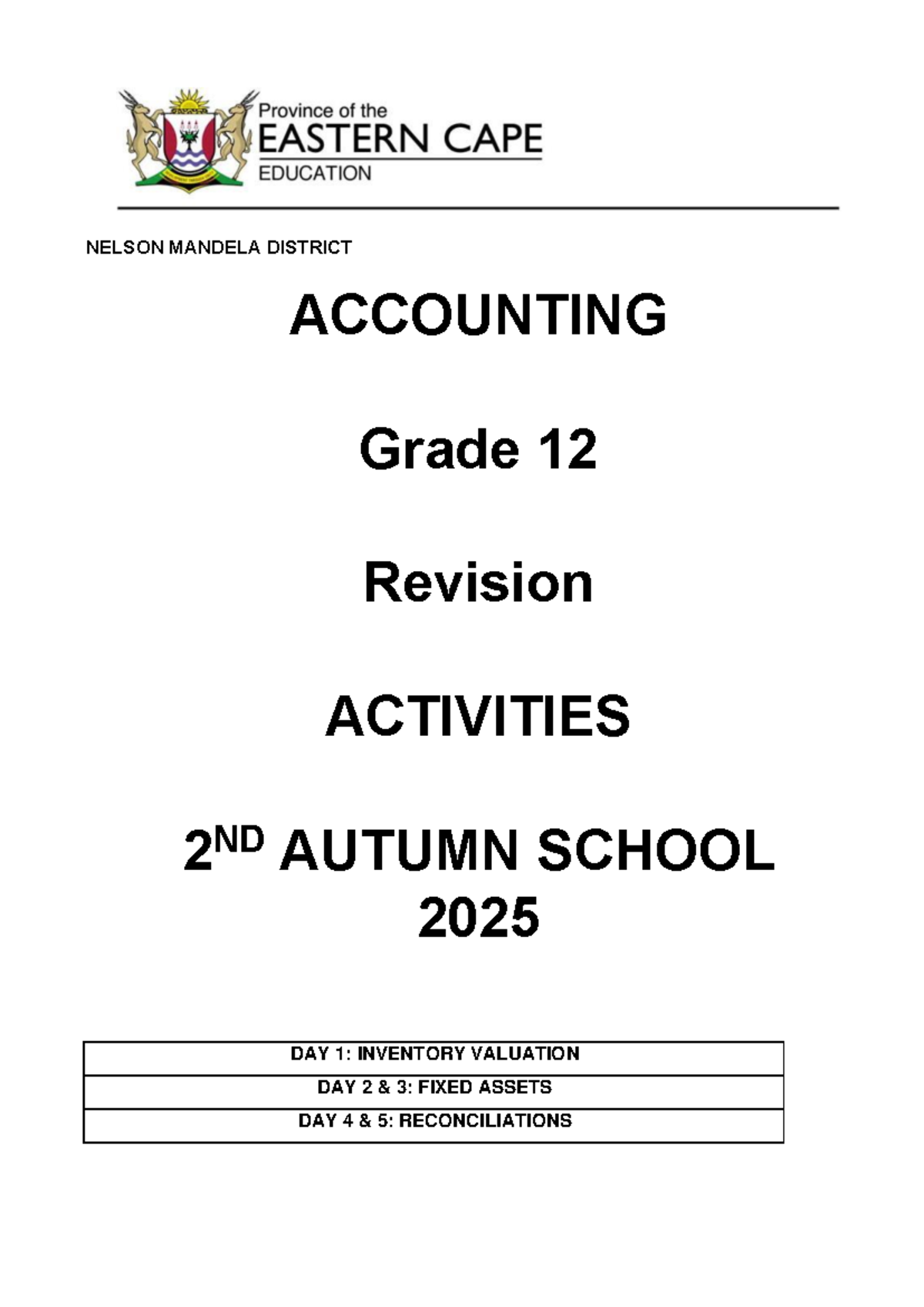 2ND Autumn 2025 ENG-1 - Accounting grade 12 - NELSON MANDELA DISTRICT ...