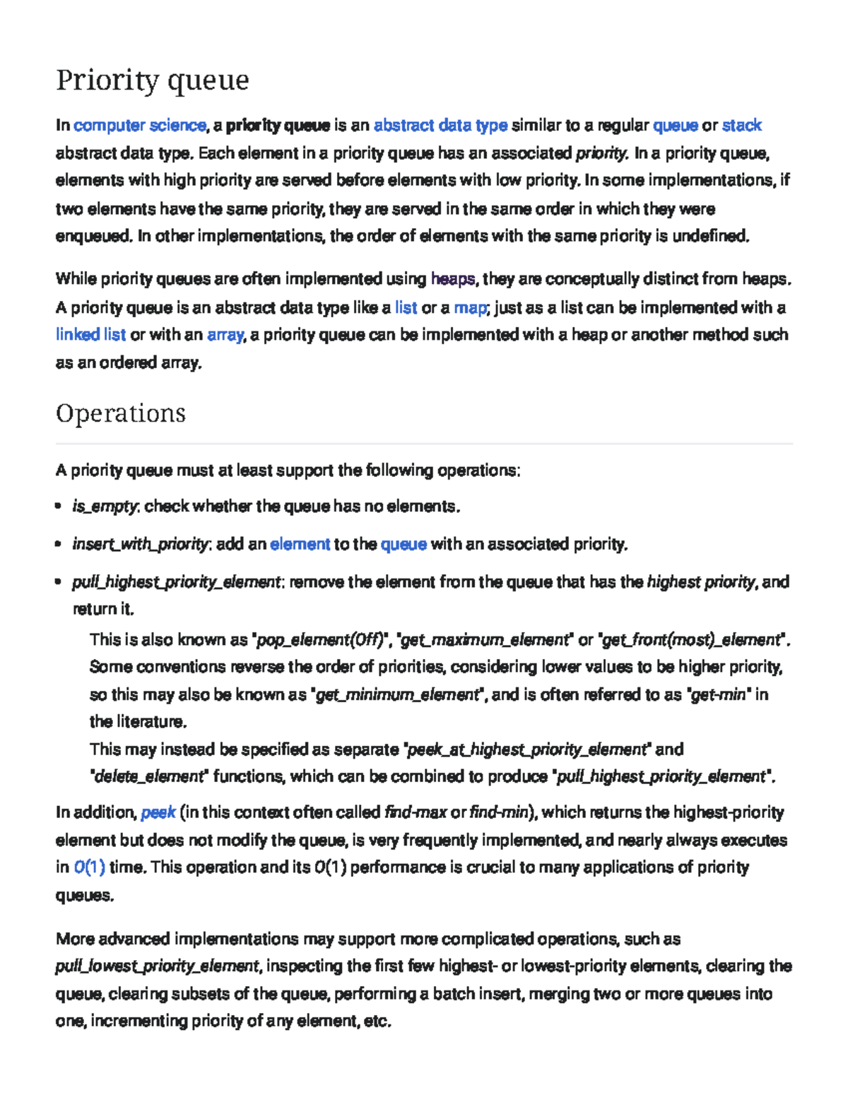 CS101: Priority Queue Overview and Implementation Techniques - Studocu
