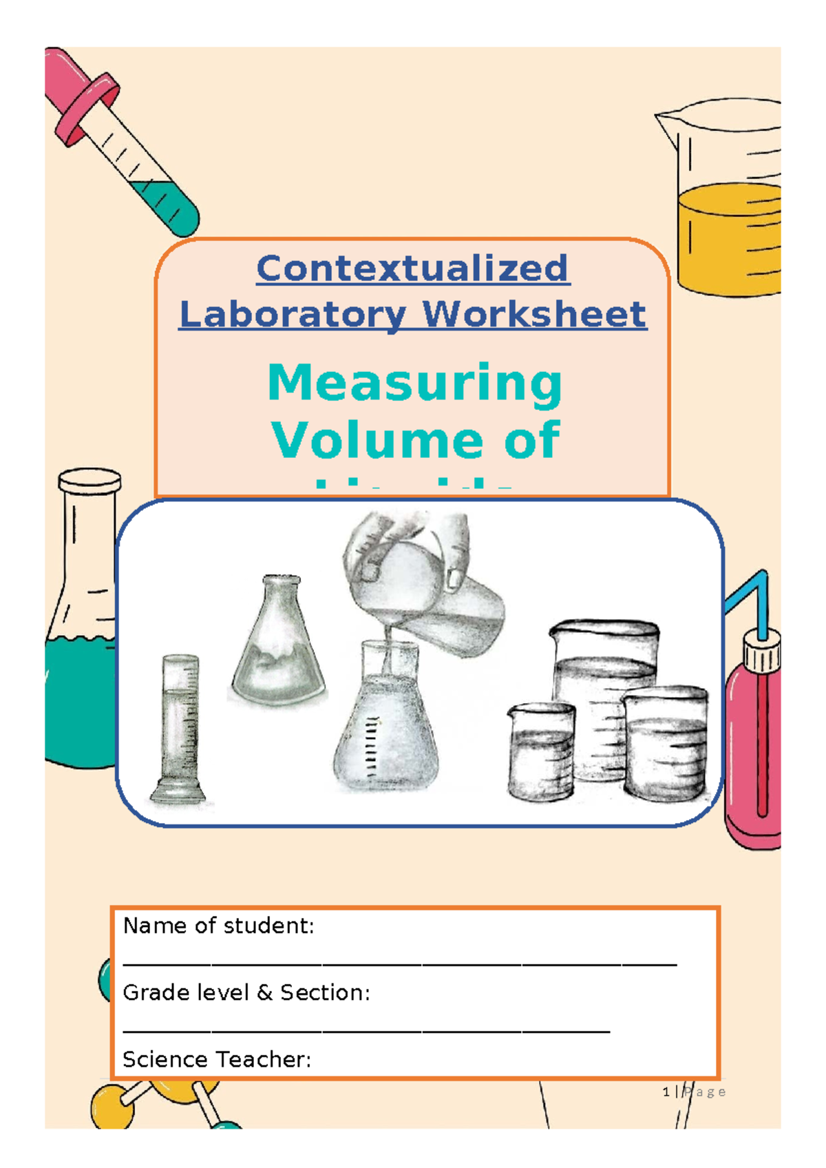 Contextualized Lab Worksheet: Measuring Liquid Volume (SCI II) - Studocu