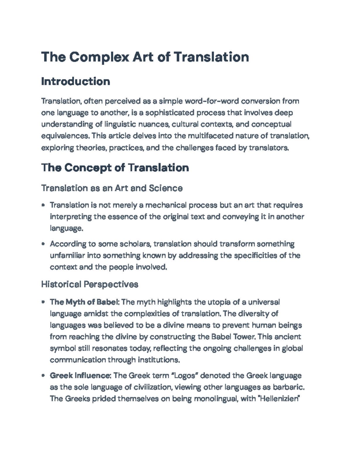 The Complex Art of Translation: Insights into Linguistic Nuances and ...