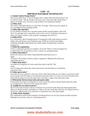 Rdbms Notes - RELATIONAL DATABASE MANAGEMENT SYSTEM UNIT - I ...