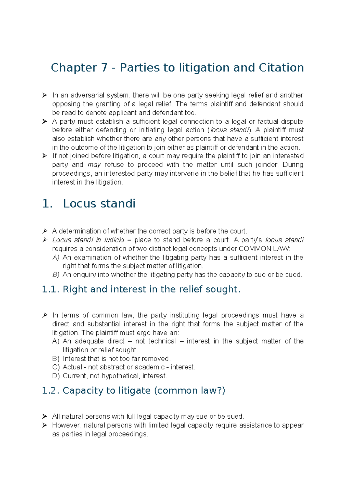 Joinder of Parties and Causes in Legal Proceedings (HCR & MCR) - Studocu