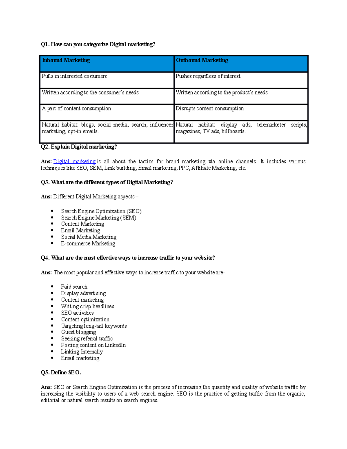 DM Important questions bank - Q1. How can you categorize Digital ...