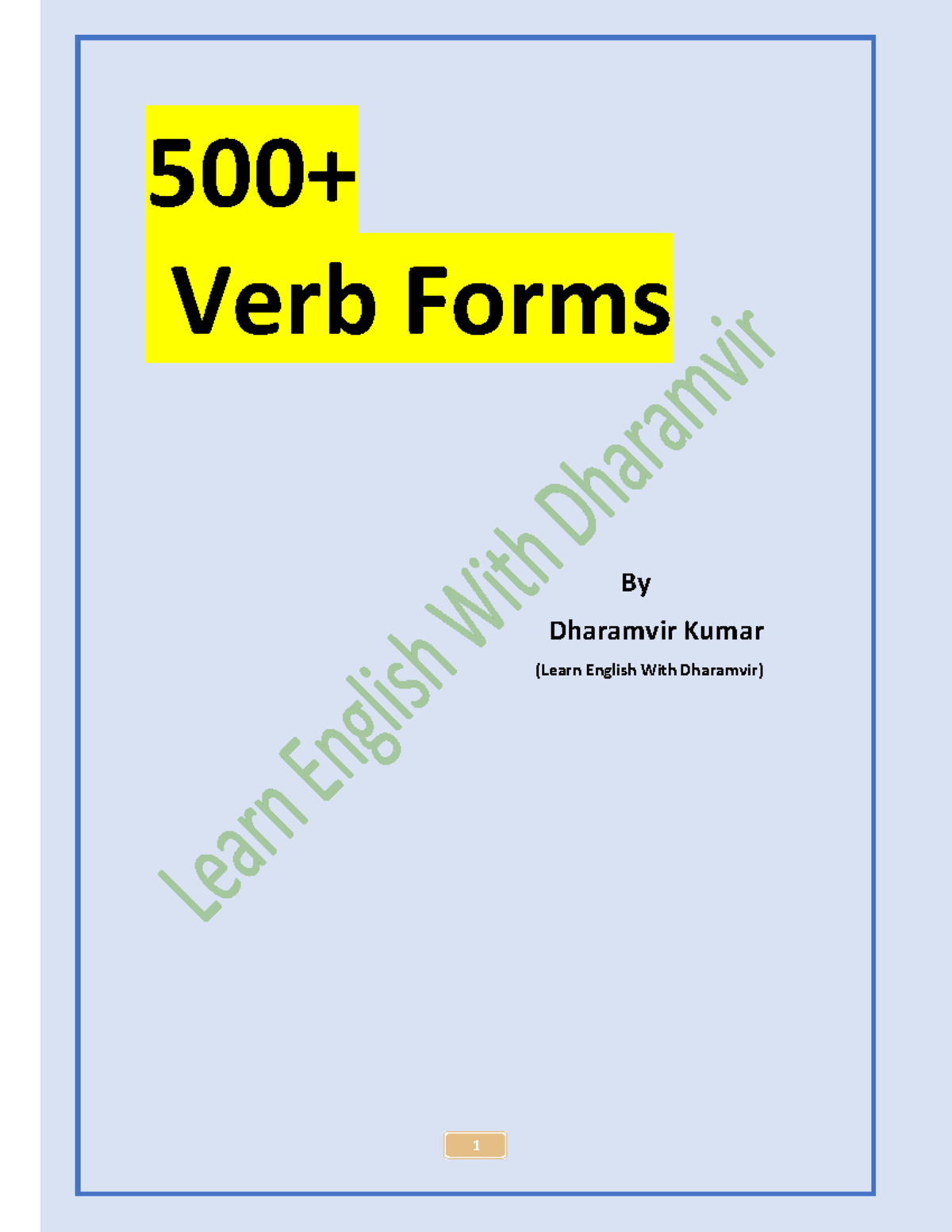 Verb Forms V1, V2, V3 with Hindi Meanings - Learn English (Course Code ...
