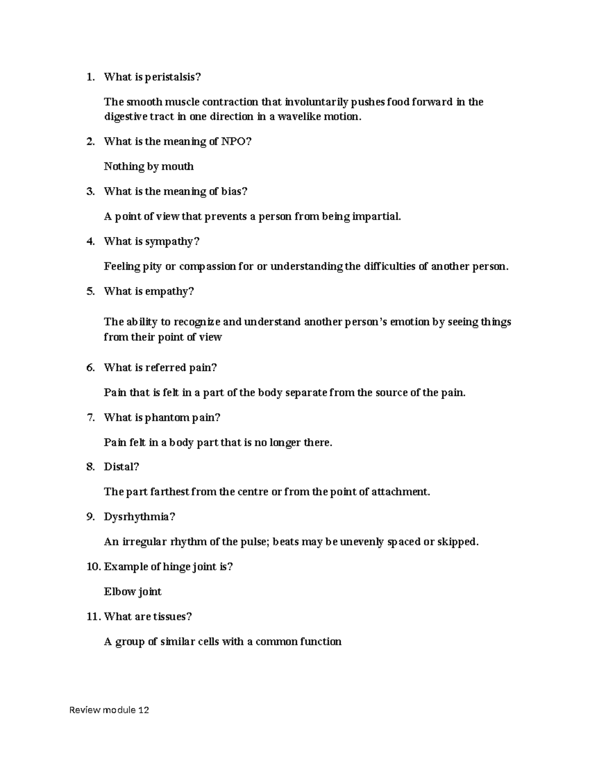 Module 12 Review: Key Concepts and Definitions - Studocu