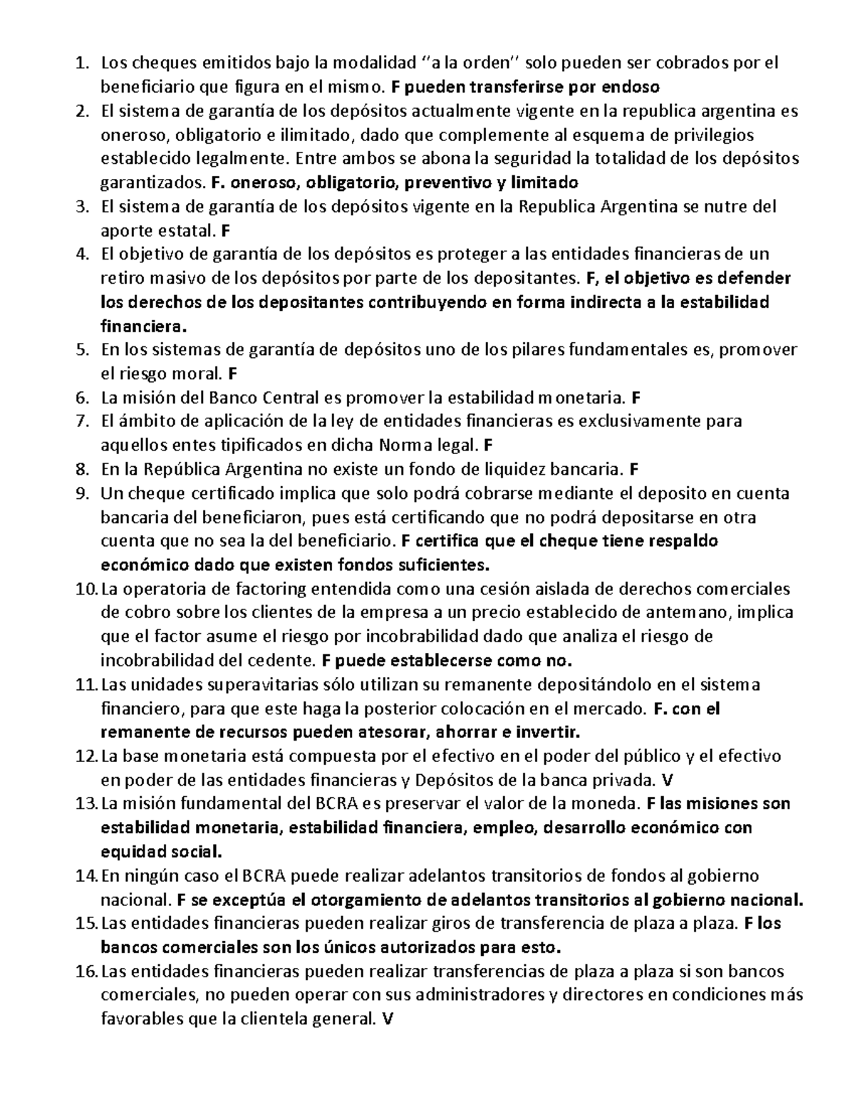 Bancos - Parcial: Análisis de Cheques y Garantías de Depósitos - Studocu