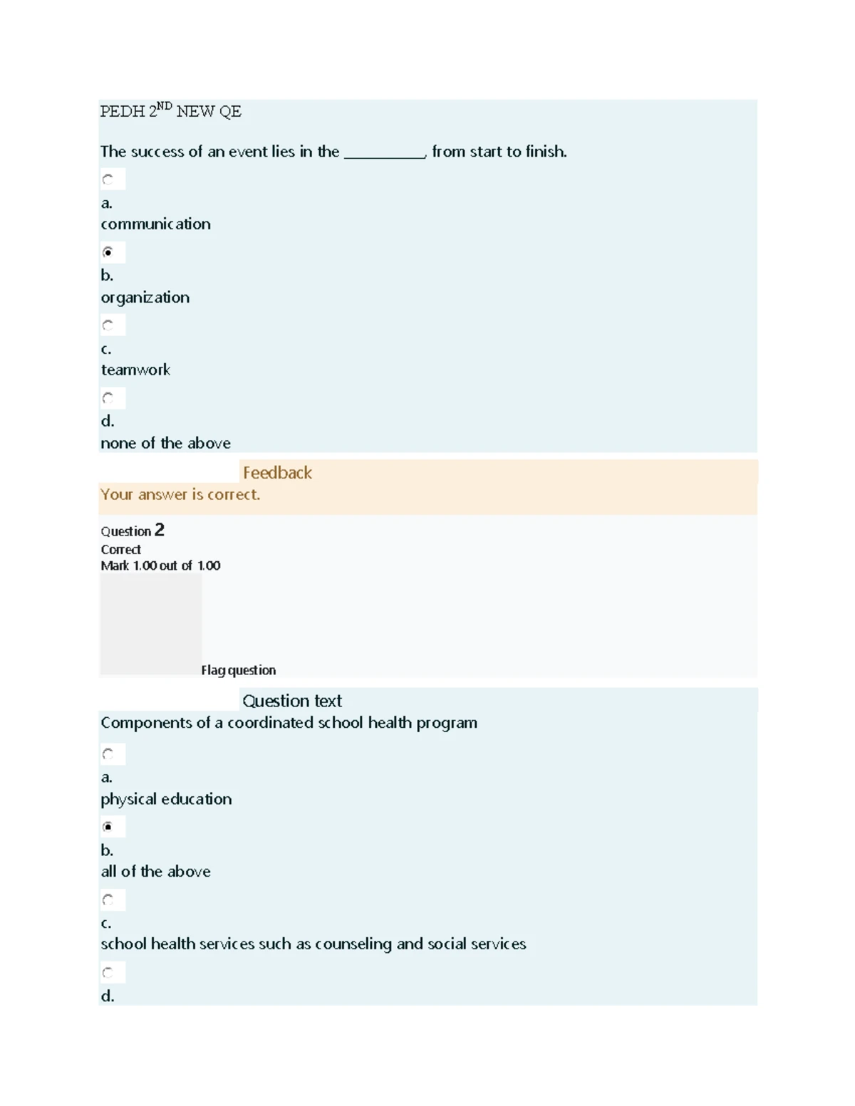 PDEV 2111 2ND Quarter EXAM - PDEV 2111 2 ND QUARTER EXAM It is an act ...