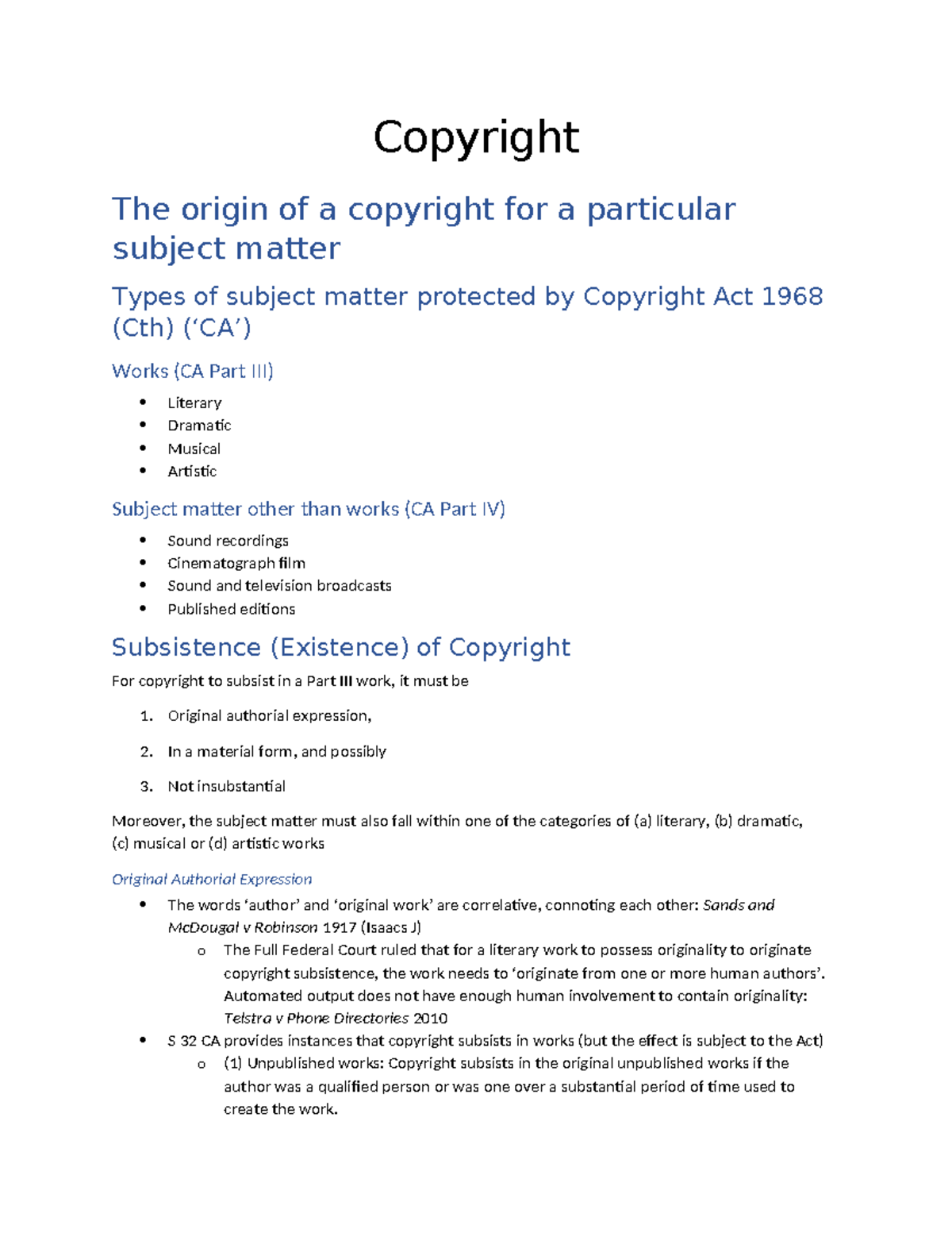 Copyright Note: Understanding the Copyright Act 1968 (Cth) and Its ...