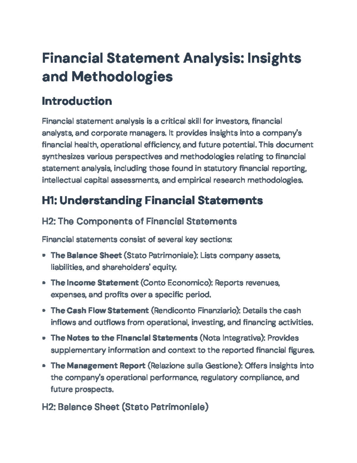 Financial Statement Analysis Fundamentals and Methodologies Overview ...