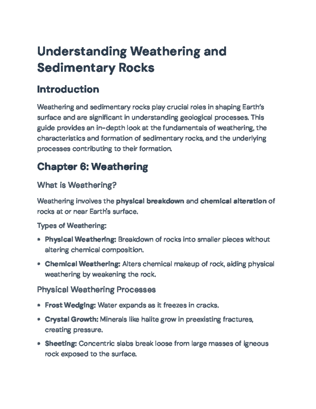 Understanding Weathering and Sedimentary Rocks: Processes and Types ...
