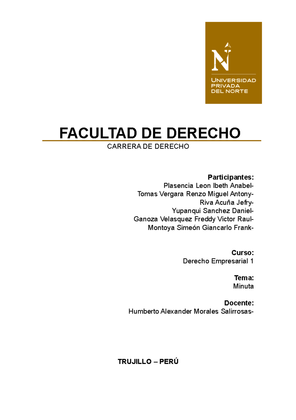 Derecho Empresarial 1: Minuta de Negocios - Helados Betimir S.A.C - Studocu