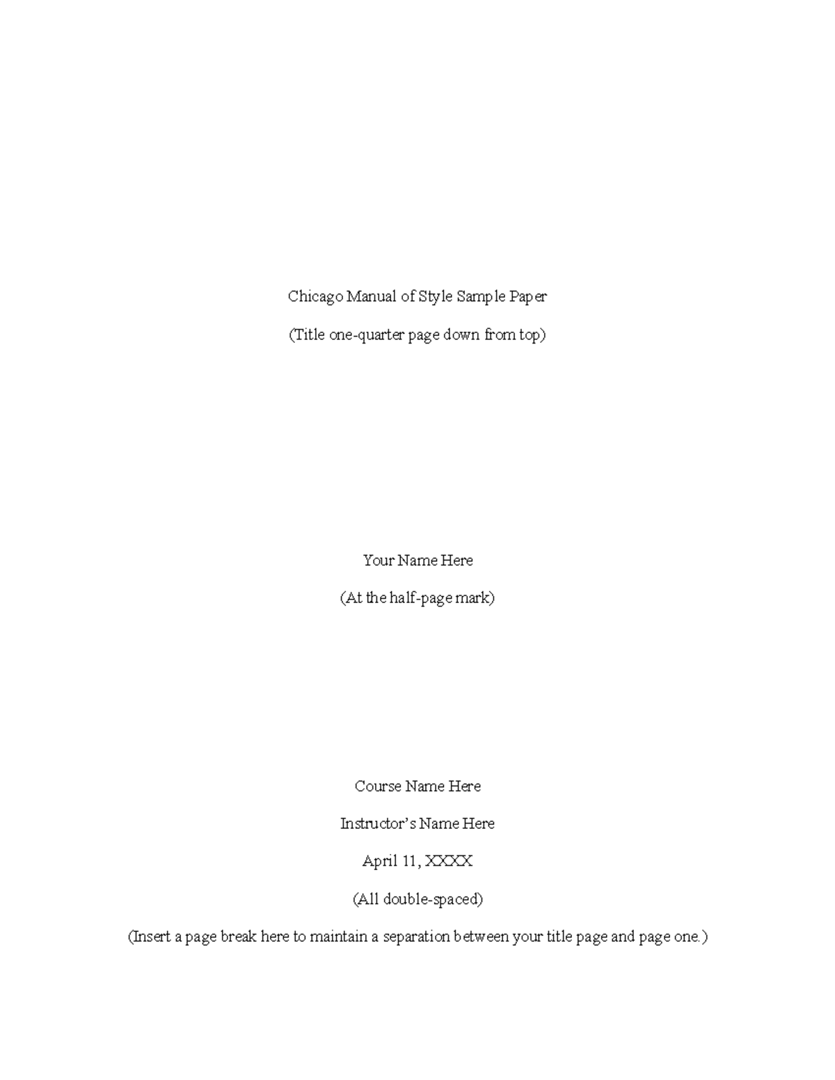 Chicago Style Template Updated 2022-1 - Chicago Manual of Style Sample ...