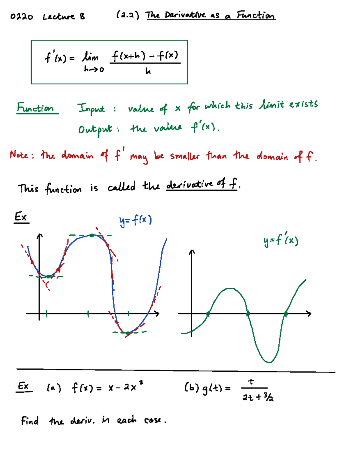 0220 Calculus 101: Lecture 8 - Understanding Derivatives - Studocu