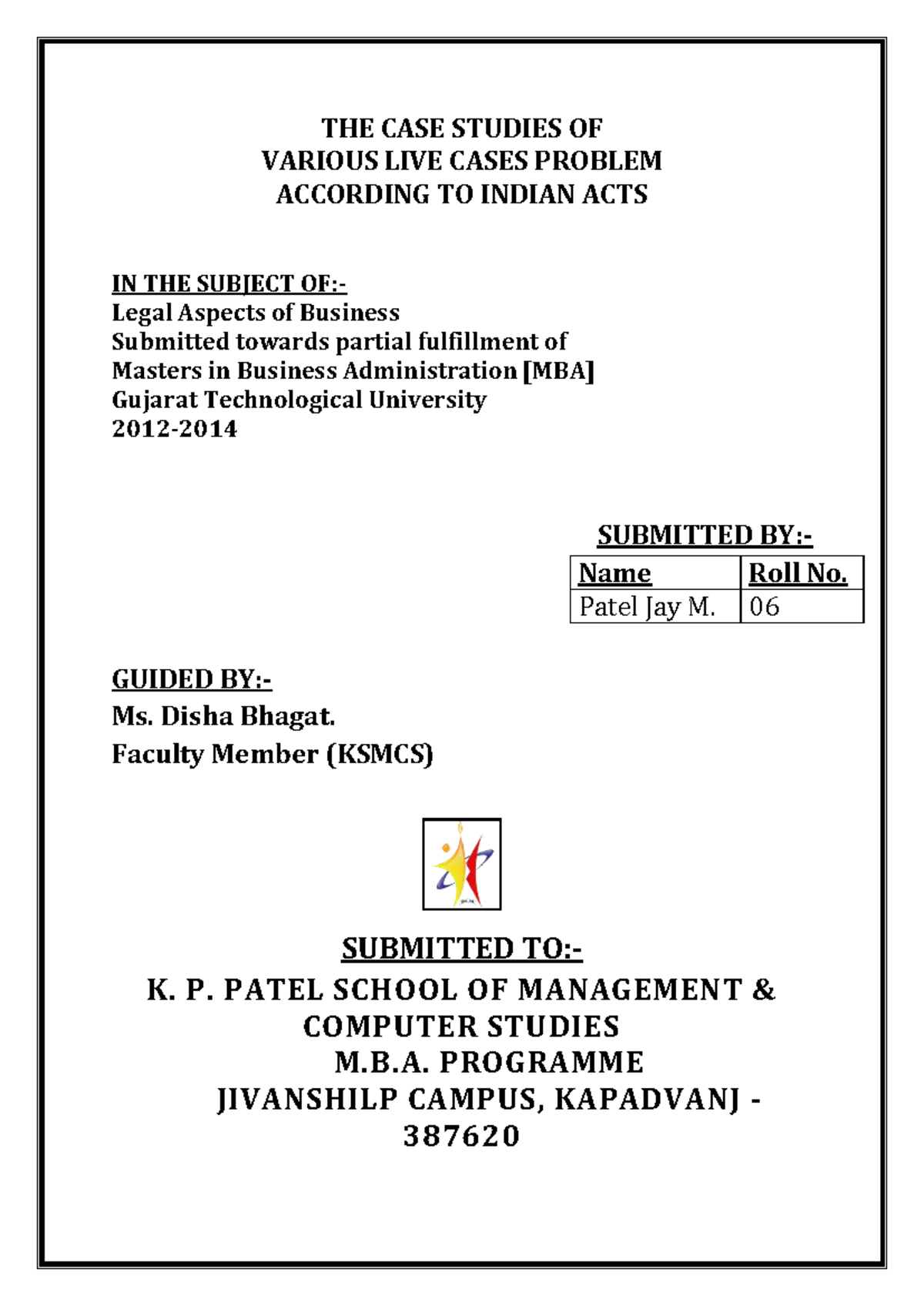 189263441-indian-law-solved-case-studies - THE CASE STUDIES OF VARIOUS ...