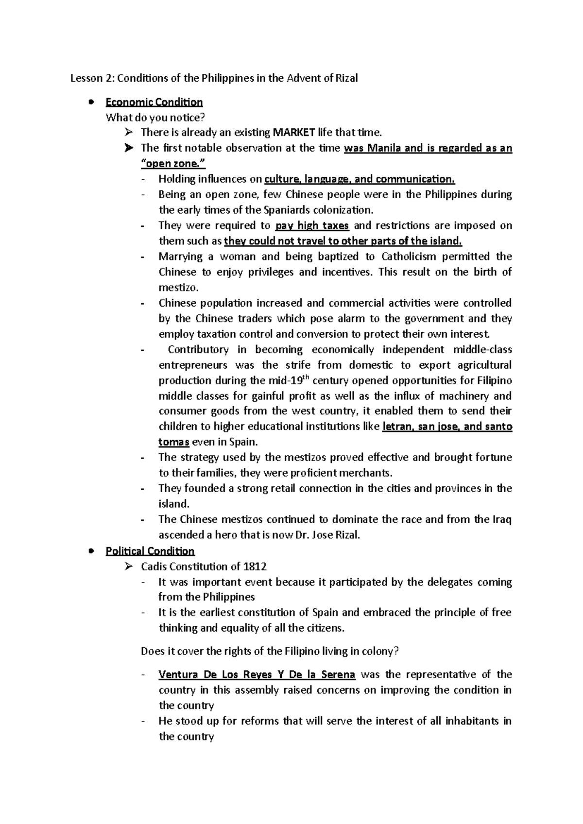 Lesson 2: Economic & Political Conditions in the Philippines During ...