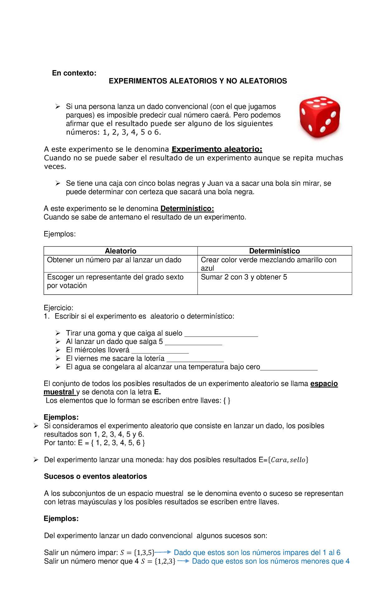 GUIA EA - Experimentos Aleatorios y Determinísticos - Studocu