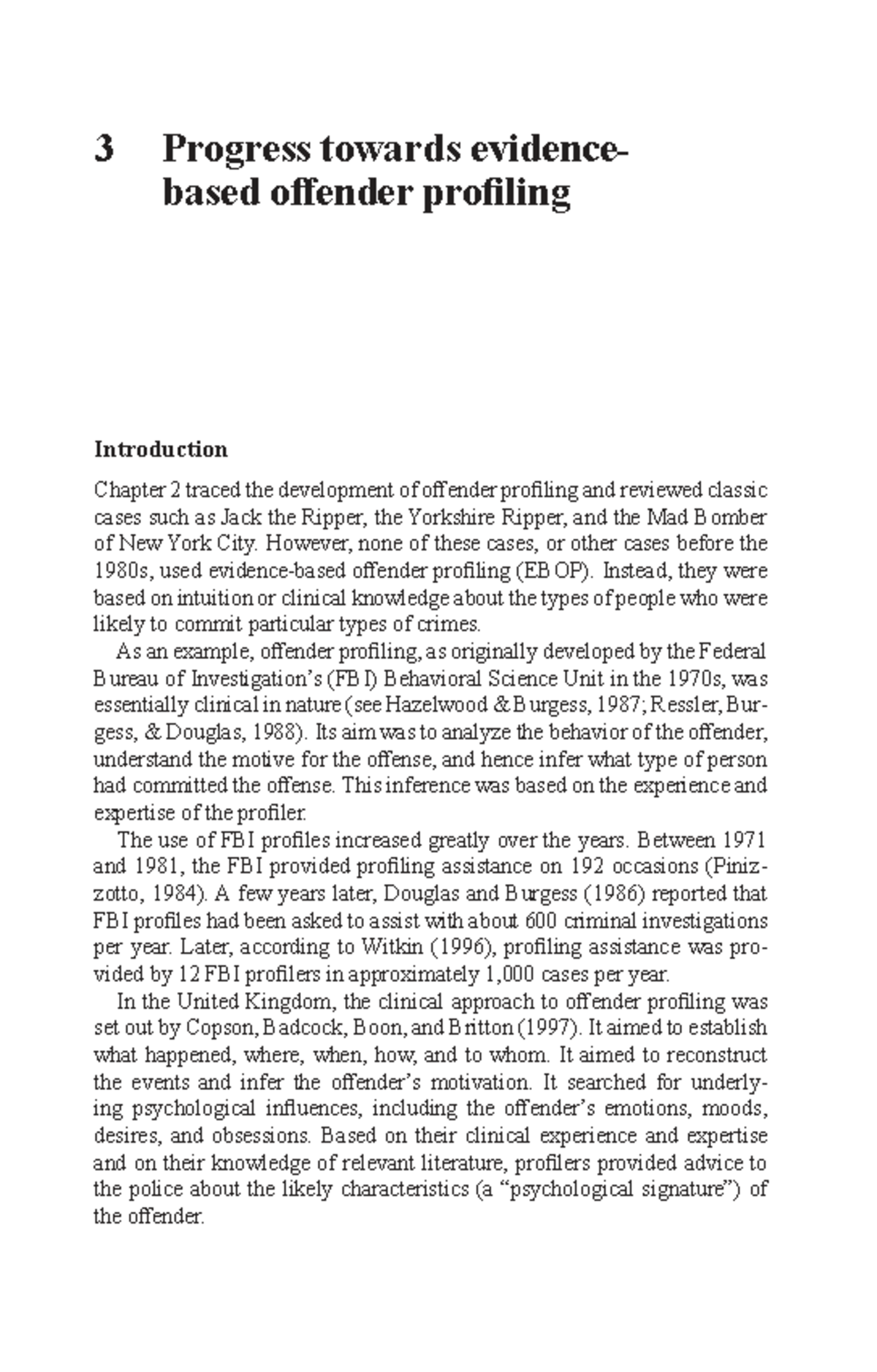 Progress Towards Evidence-Based Offender Profiling (EBOP) - Studocu