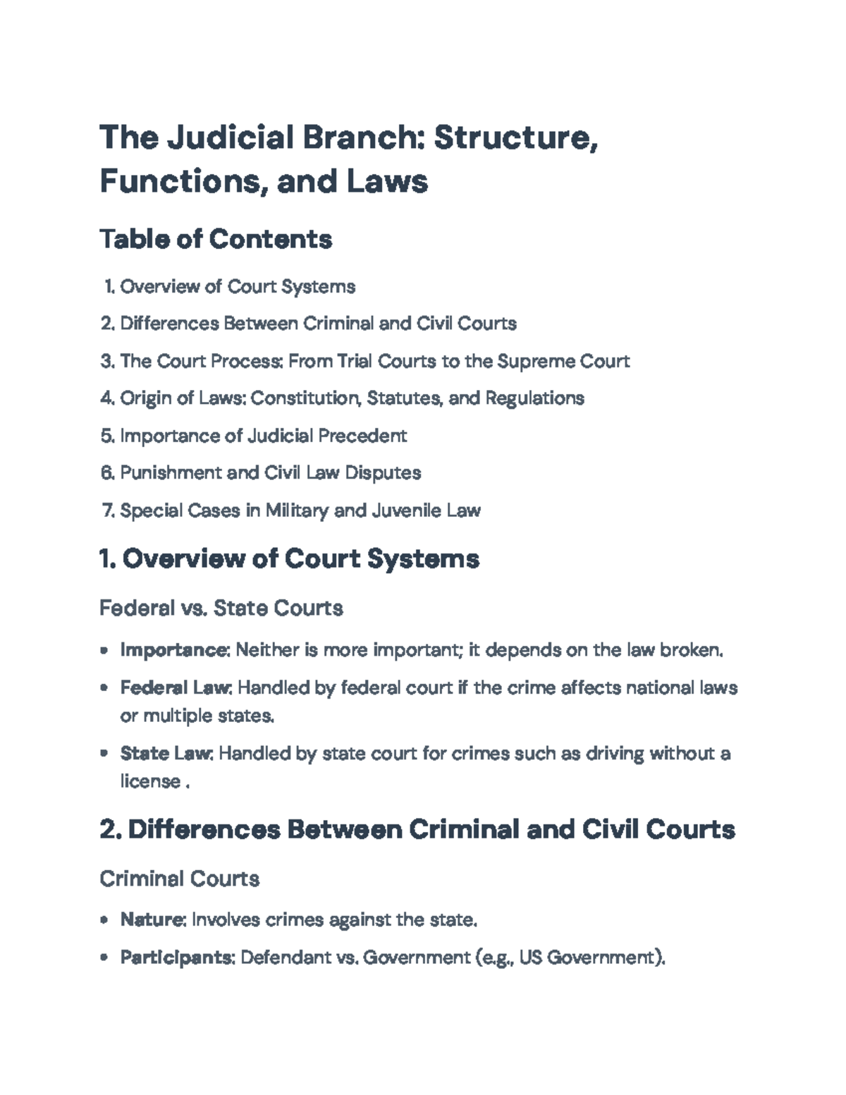 Judicial Branch Overview: Structure, Functions & Laws (Course Code ...