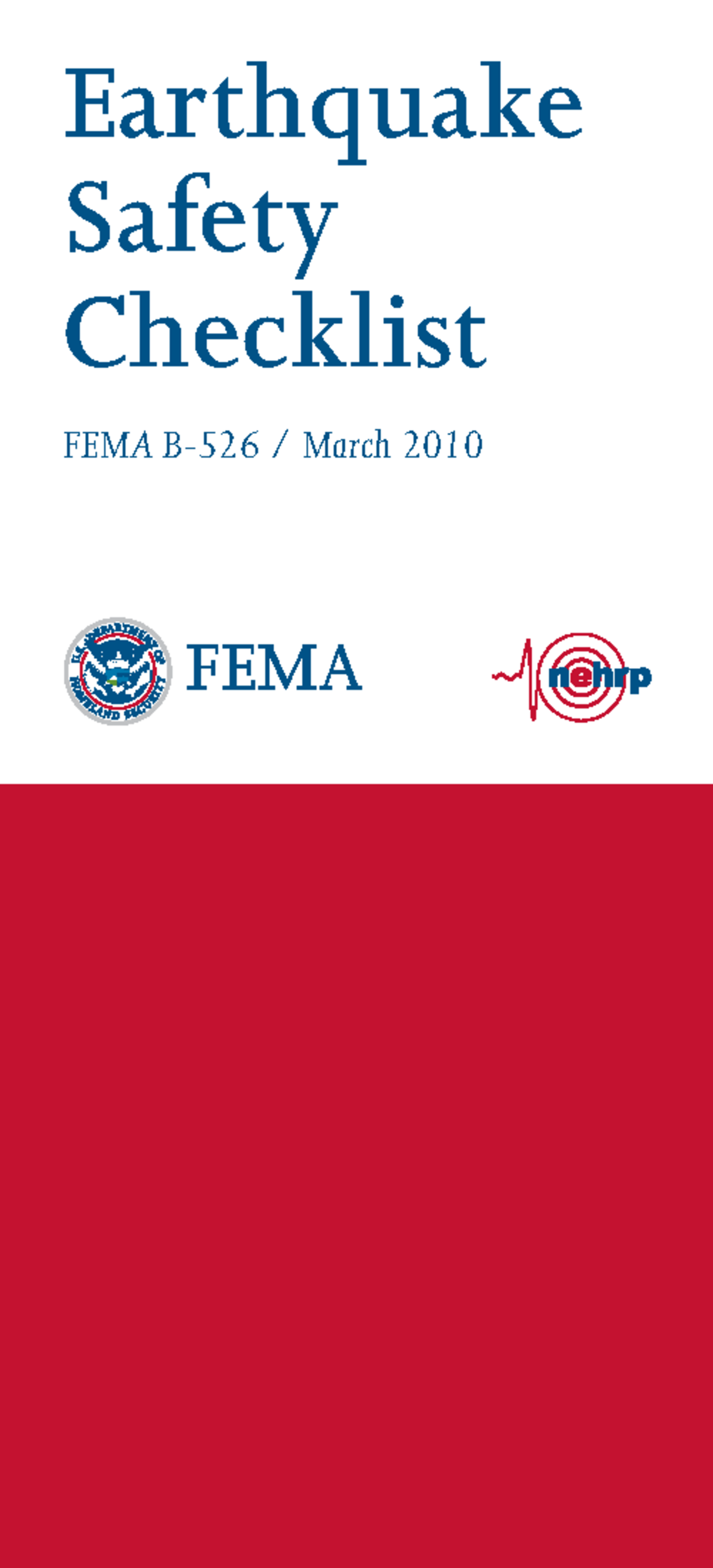 Earthquake Safety Checklist (FEMA) - Preparedness & Emergency Contacts ...