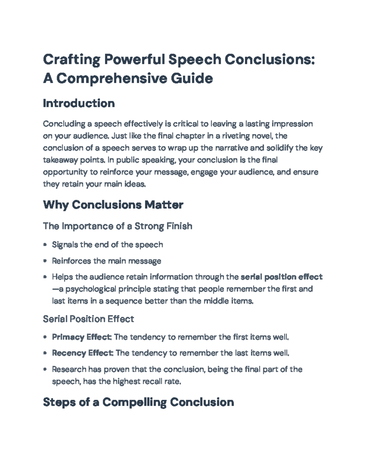 Effective Speech Conclusions: A Detailed Guide on Techniques and Impact ...