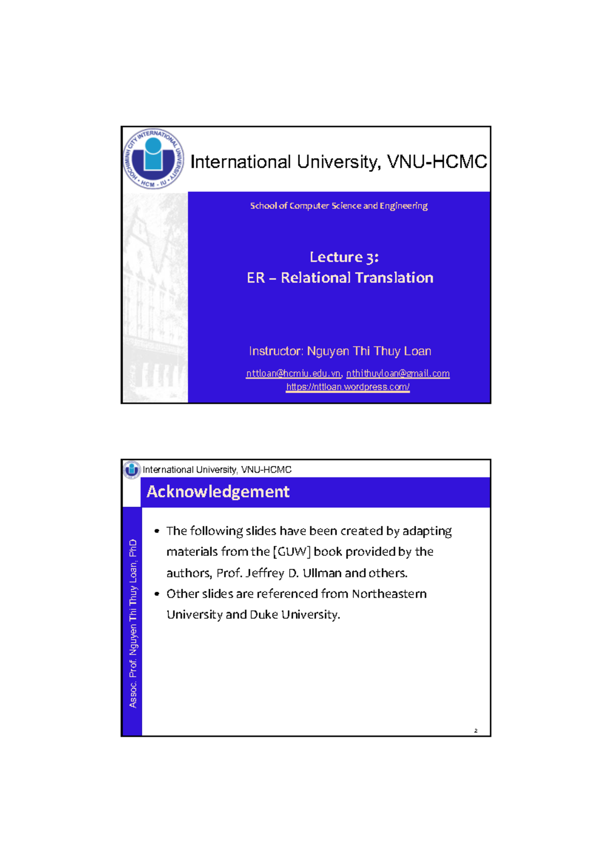 Lecture 3: ERD to Relational Schema - CS Course - Studocu