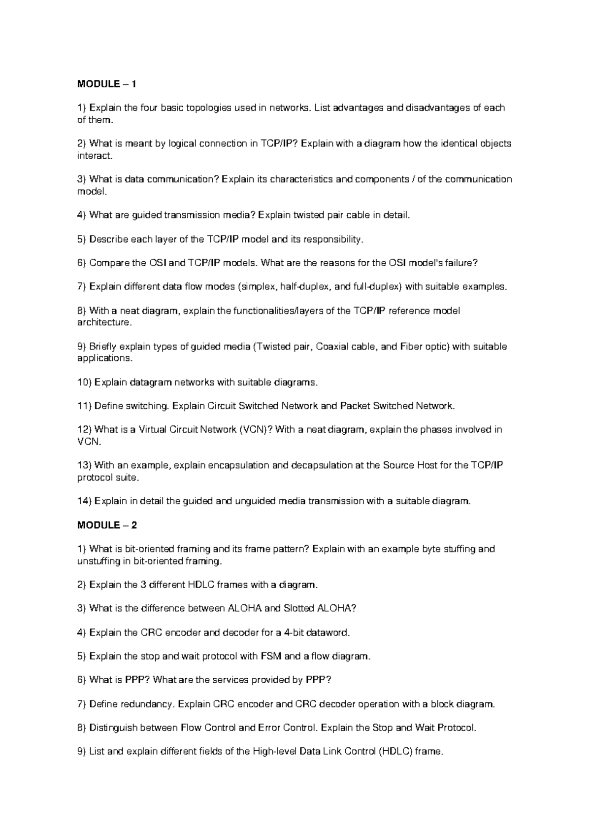Computer Networks (CN) Modulewise Overview and Key Concepts - Studocu