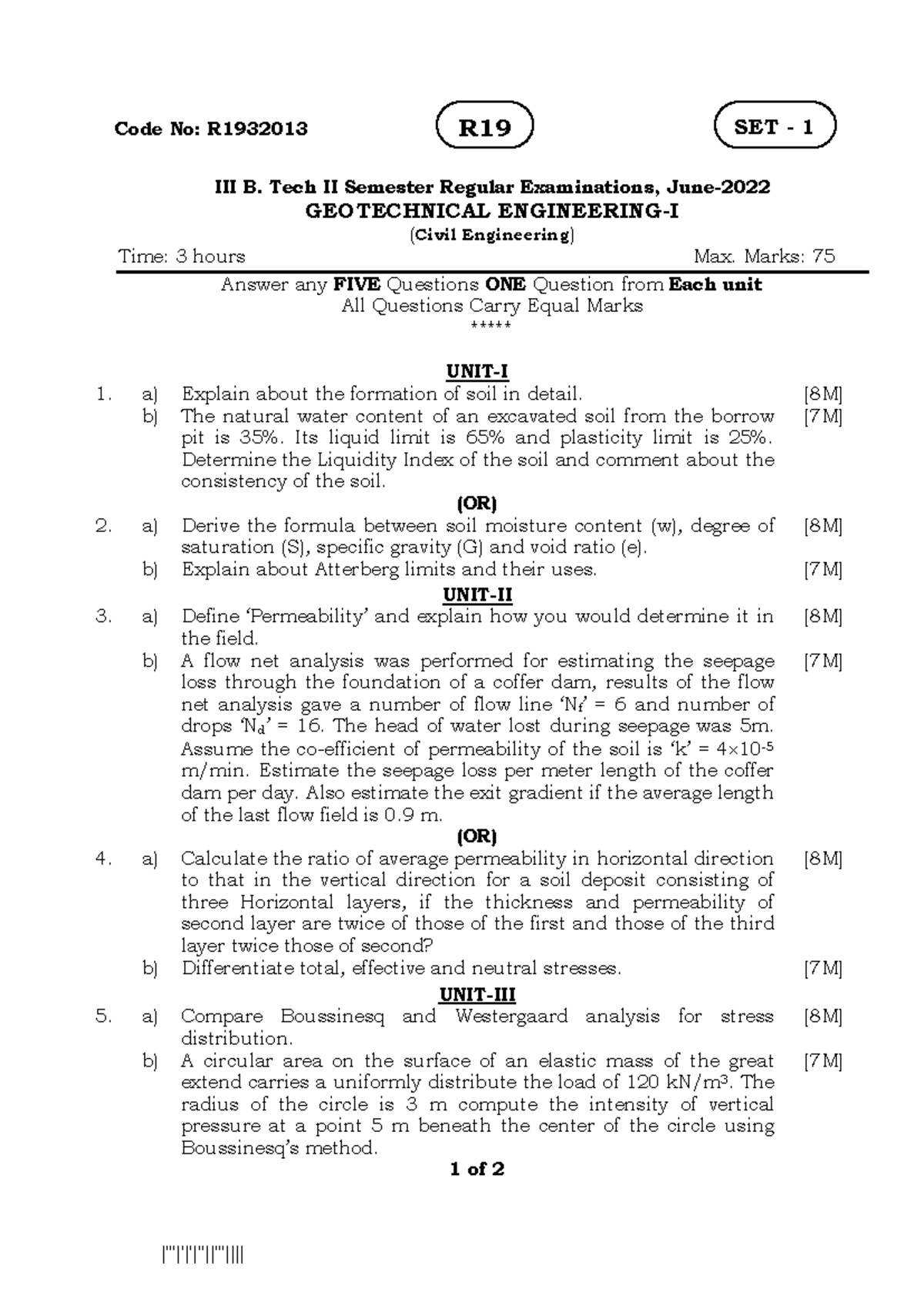 Geotechnical Engineering I R19 Final Exam Notes - June 2022 - Studocu