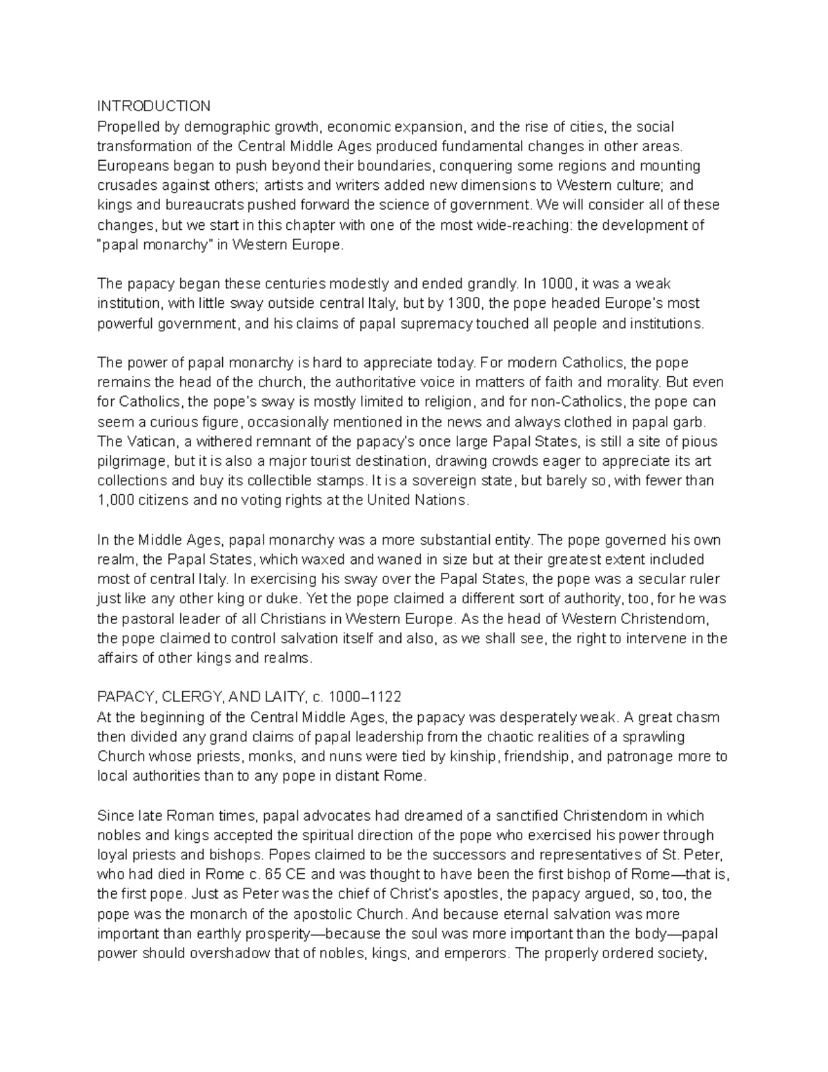 Papal Monarchy and Ecclesiastical Reform in the Central Middle Ages ...