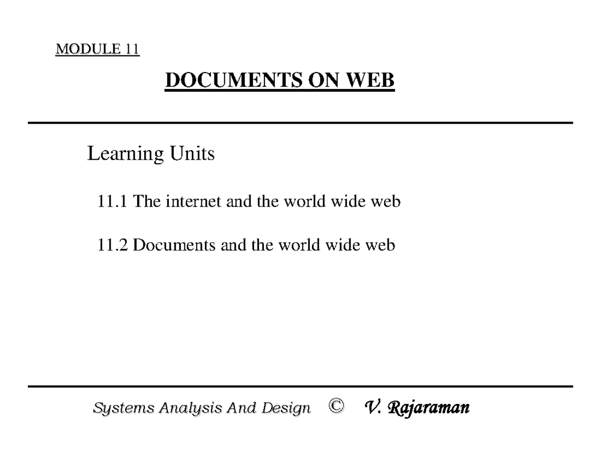W11 Lesson 11 - Object Oriented Systems Modelling - Module - MODULE ...