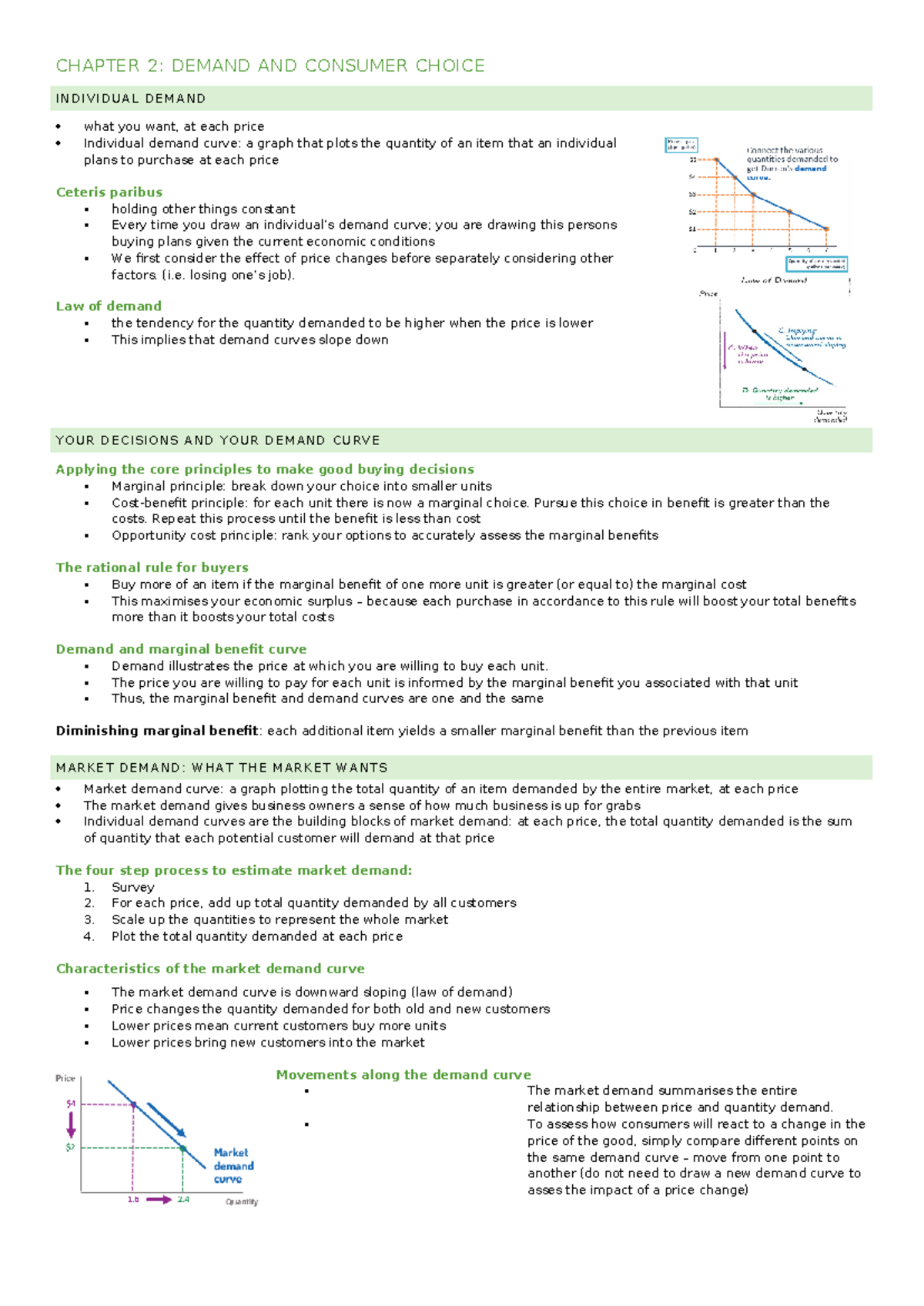 ECC101: Chapter 2 - Understanding Demand & Consumer Choice - Studocu