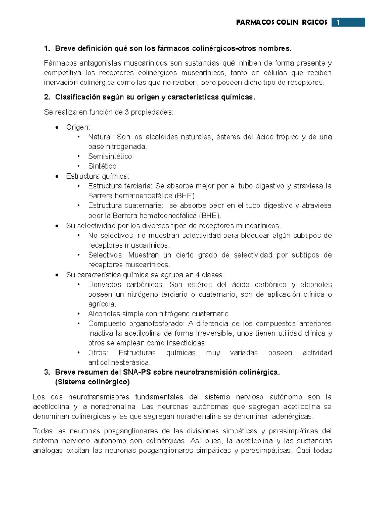 Fármacos Colinérgicos: Definición, Clasificación y Mecanismos de Acción ...