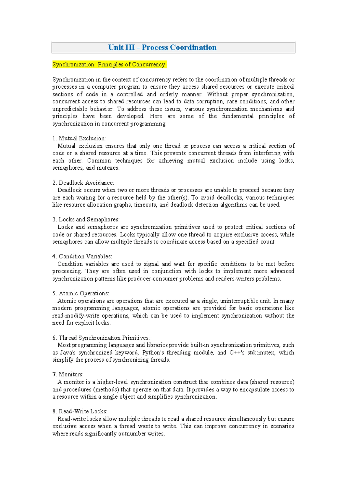 OS Unit-02 - Complete Notes for Unit-2 of OS: Process Management and ...
