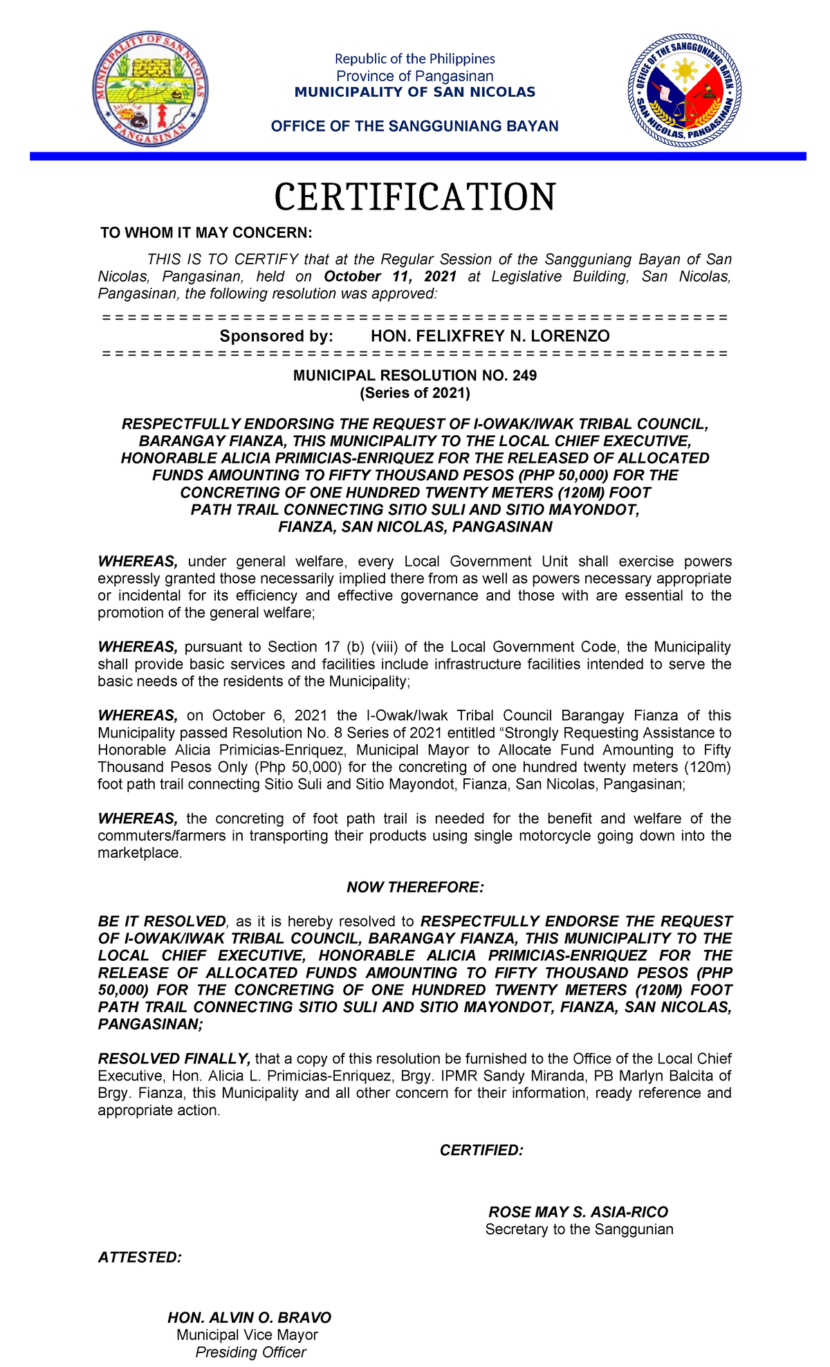 IP Month Draft Resolution No. 000 Series of 2021 - Province of ...