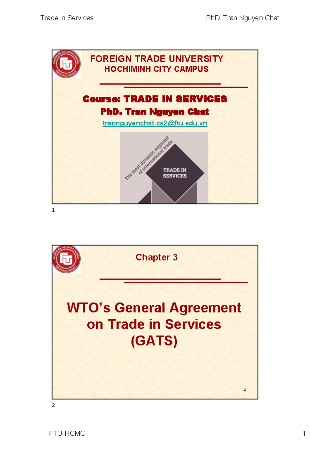TIS - Chapter 3: General Agreement on Trade in Services (GATS) - Studocu