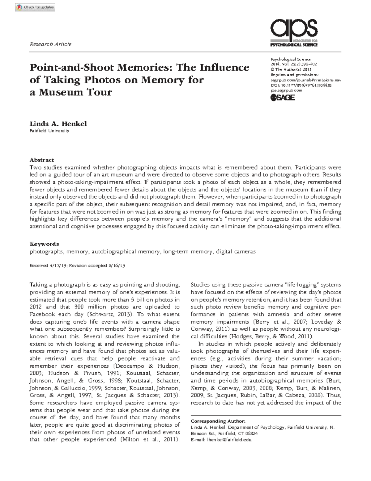504438: The Impact of Photography on Museum Memory Retention - Studocu
