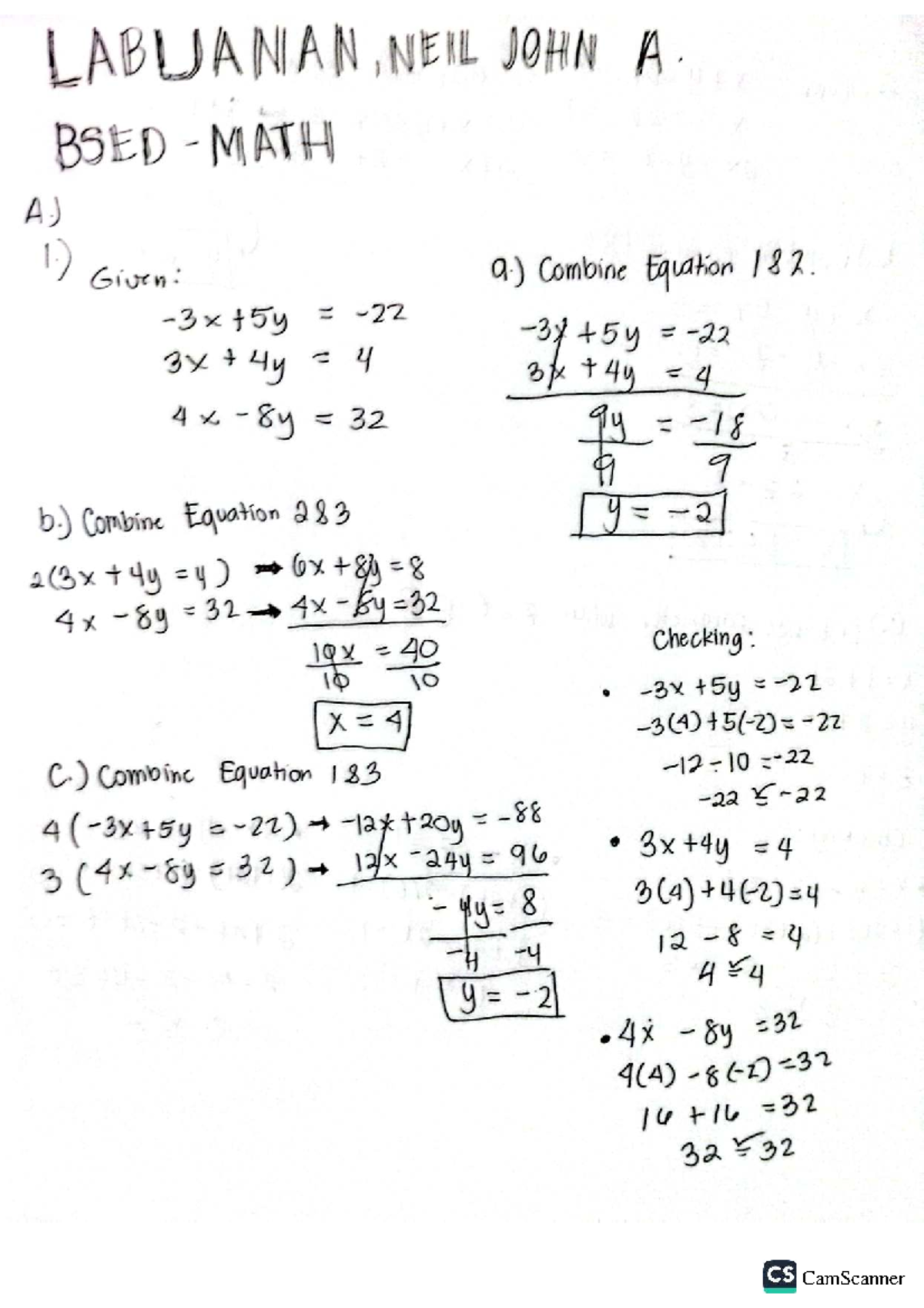Problem Set 1 - Linear Equations (BSED MATH) - Studocu