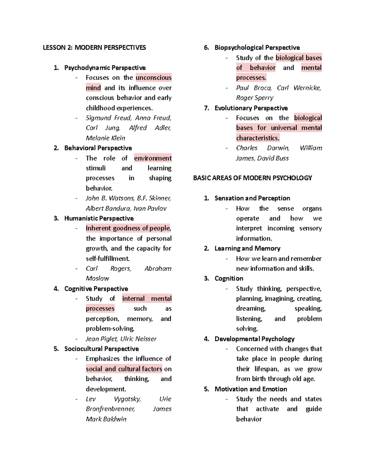 ITP - Lesson 2 and 3 - just lecture - LESSON 2: MODERN PERSPECTIVES ...