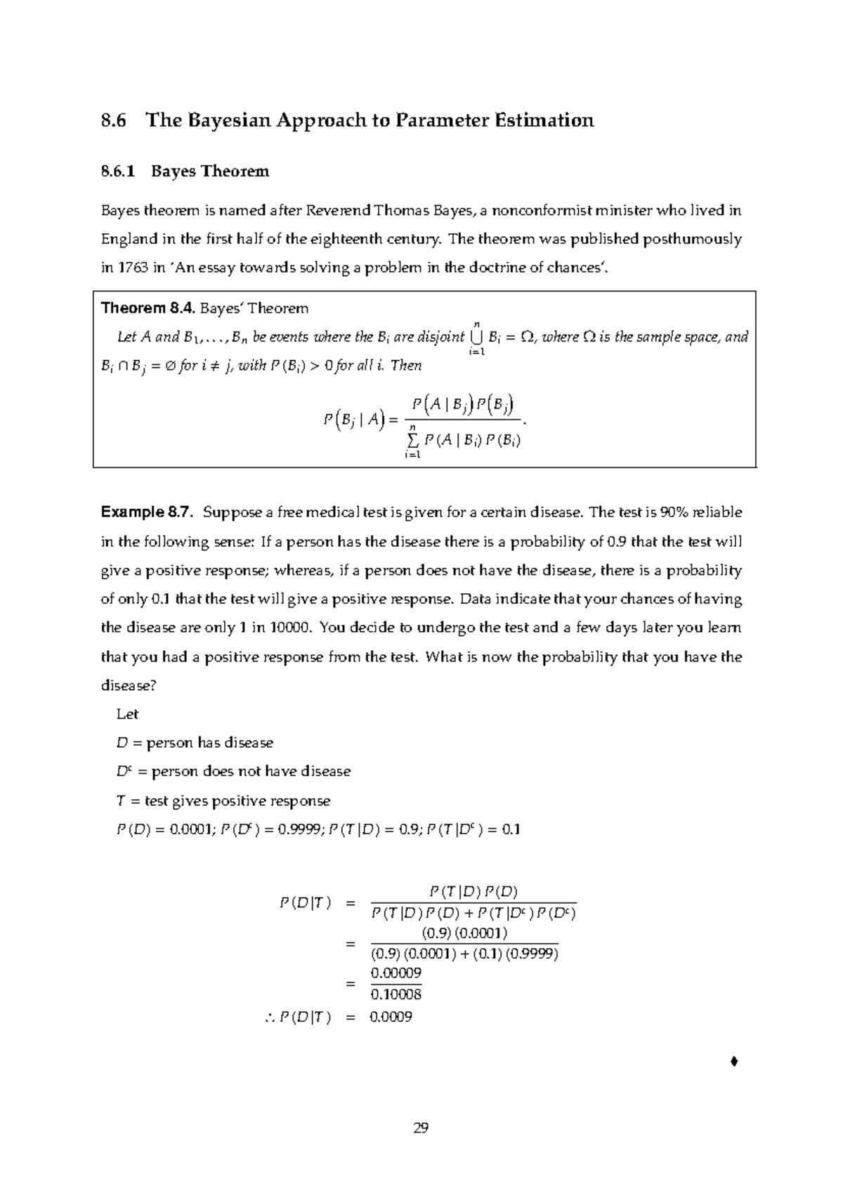 Bayes Notes: Understanding Parameter Estimation and Bayes Theorem - Studocu