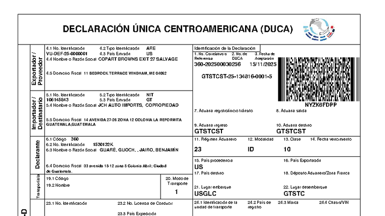 DUCA Exportación: Documentación y Proceso para US 360-2025 - Studocu