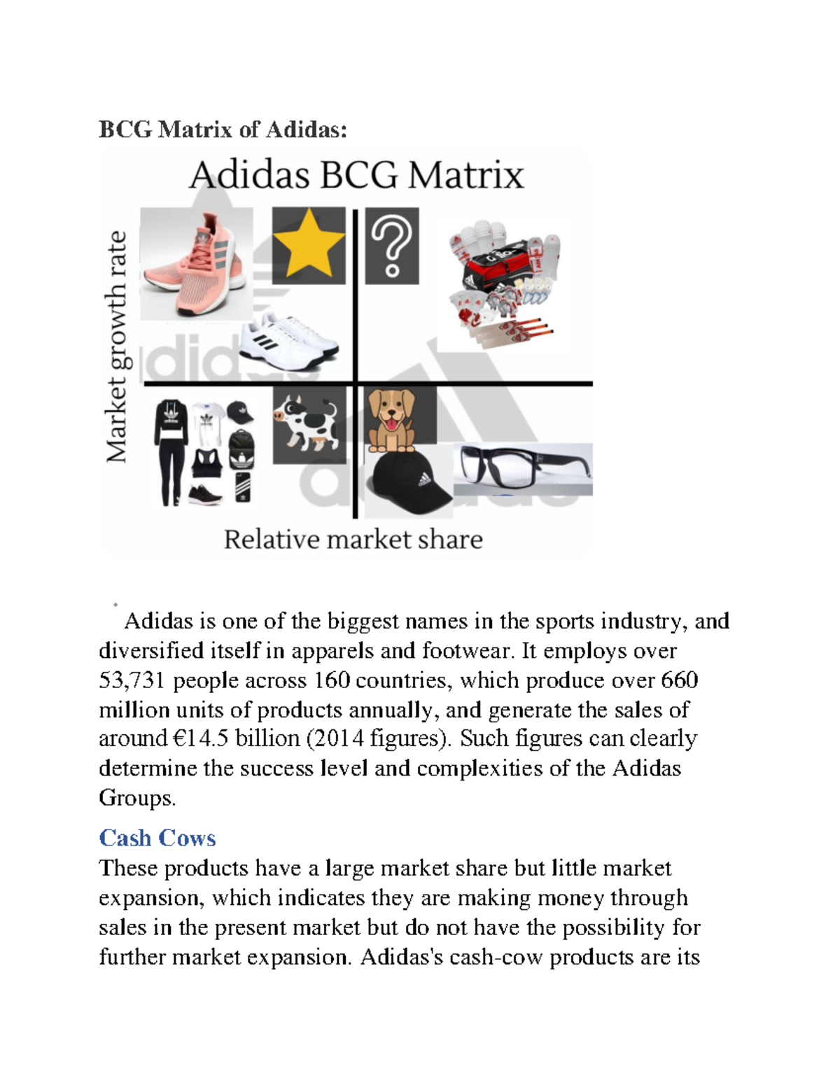 Adidas BCG Matrix Analysis: Market Strategy Insights - Studocu