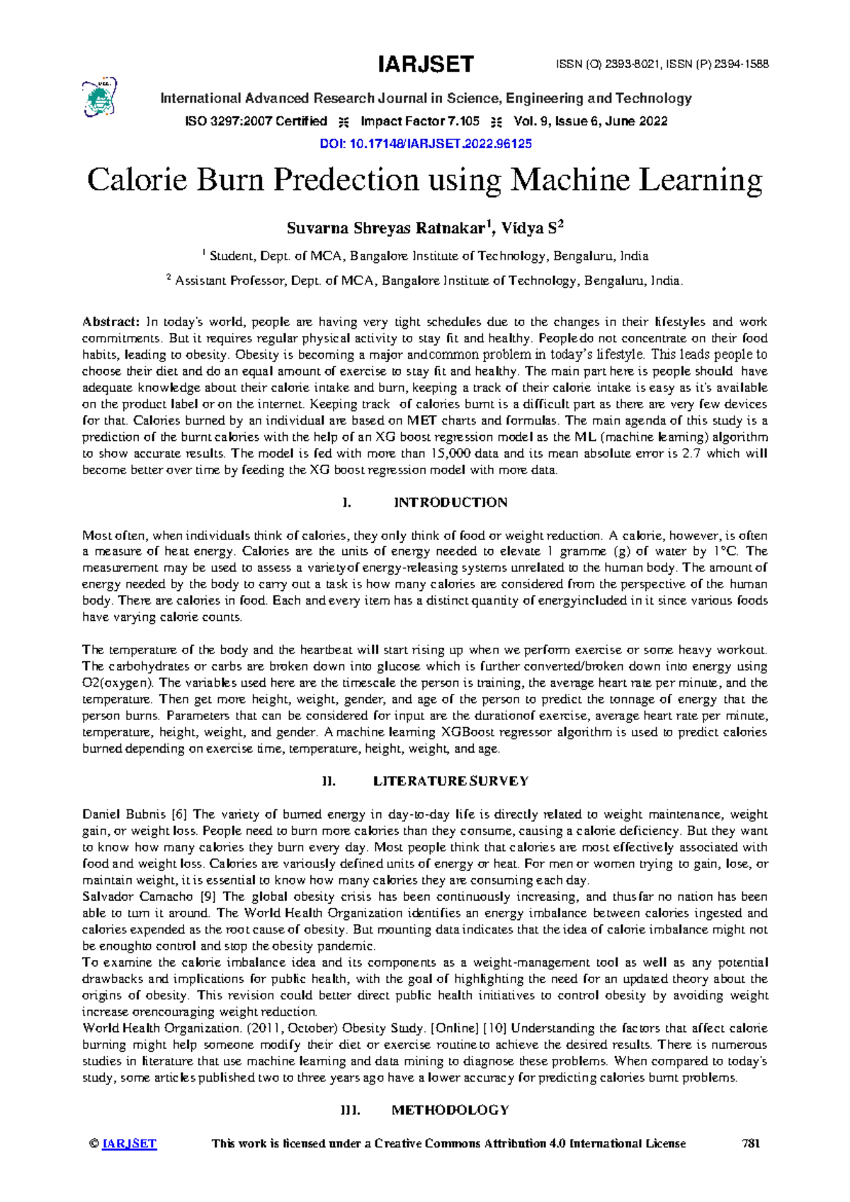 Calories Burn Prediction Using XGBoost Machine Learning Model - Studocu